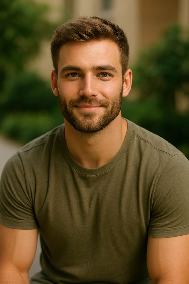 Diamond faced model with textured crop buzz